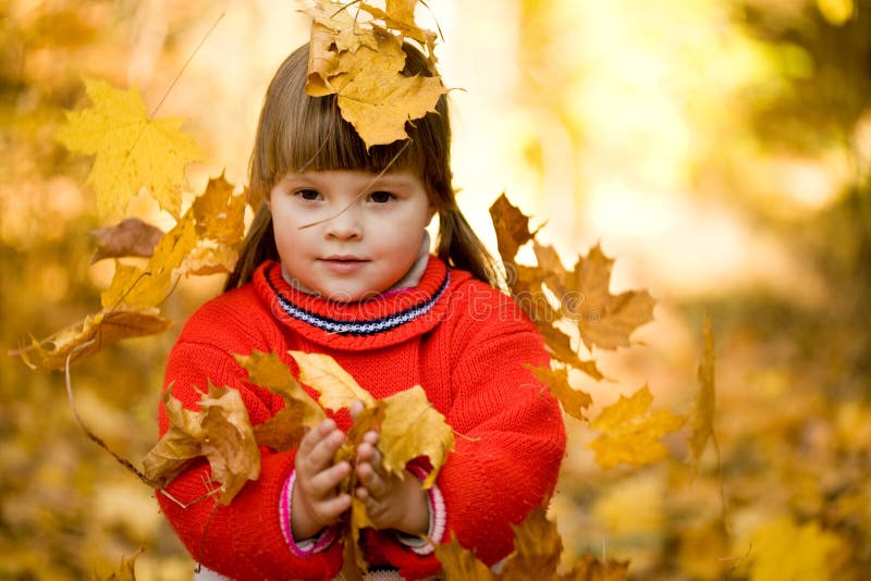 Autumn joy stock photo. Image of infant, nature, adorable - 7116746