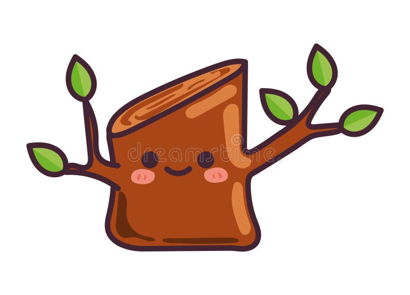 Autumn kawaii tree stock vector. Illustration of trunk - 296325762