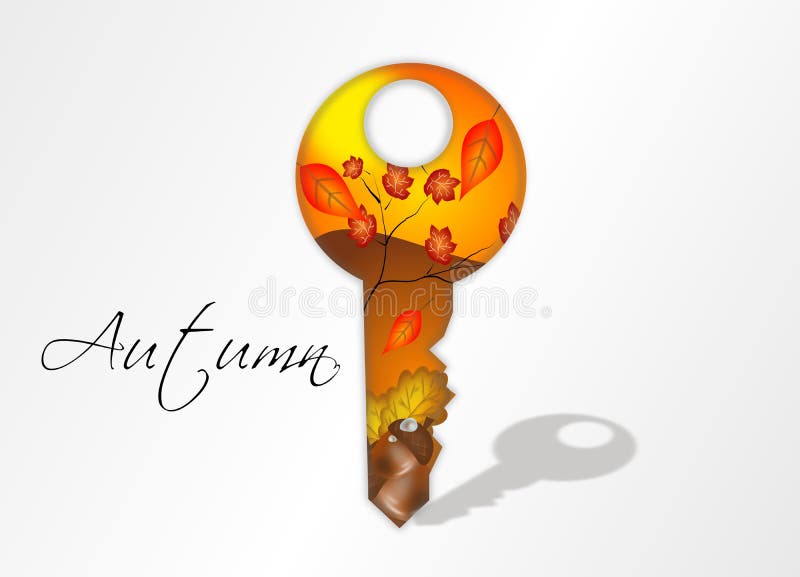 Autumn Key stock illustration. Illustration of acorn - 45754444