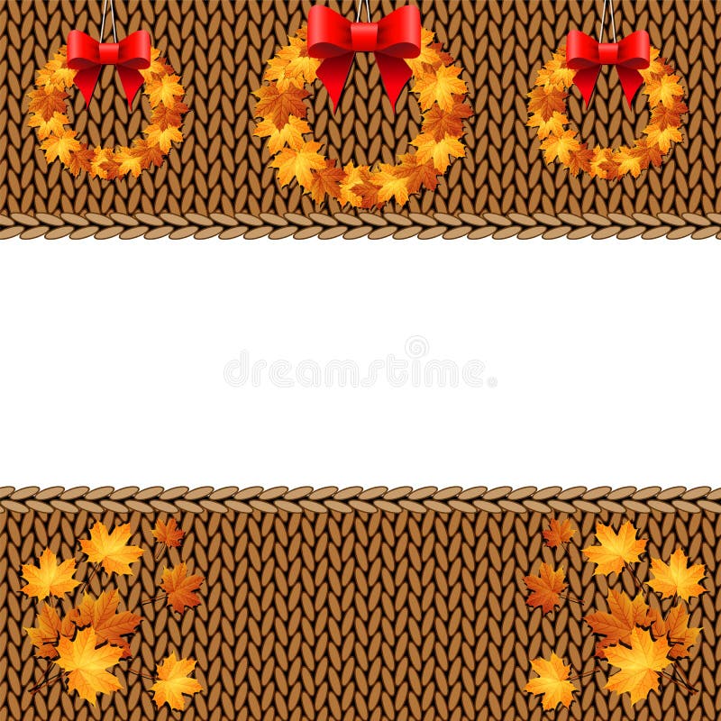 Autumn Knitted Warm Background with Space for Text Stock Vector ...