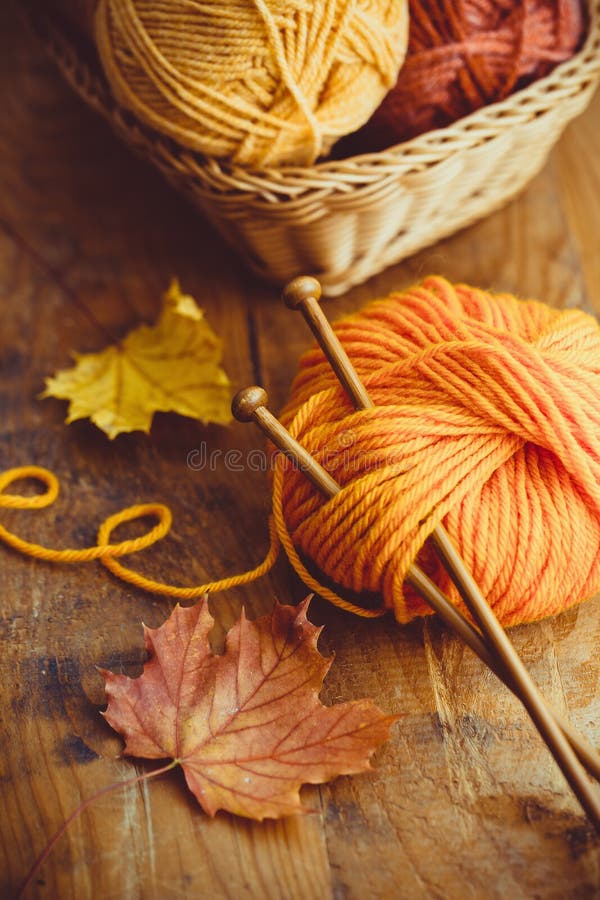 Autumn Knitting stock photo. Image of homemade, hobby - 61593952