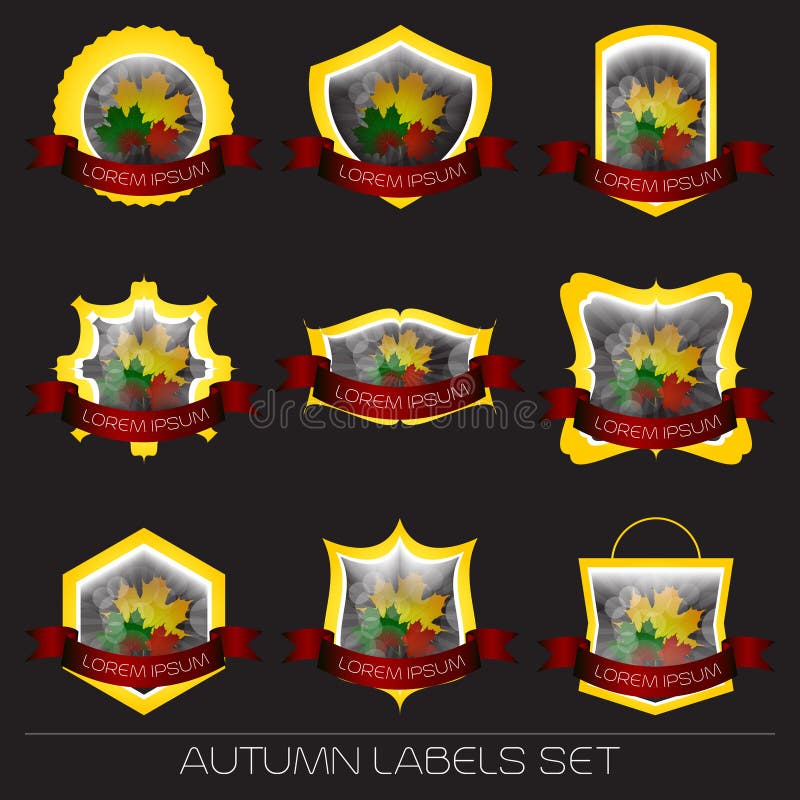 Autumn labels set stock vector. Illustration of symbol - 44600820