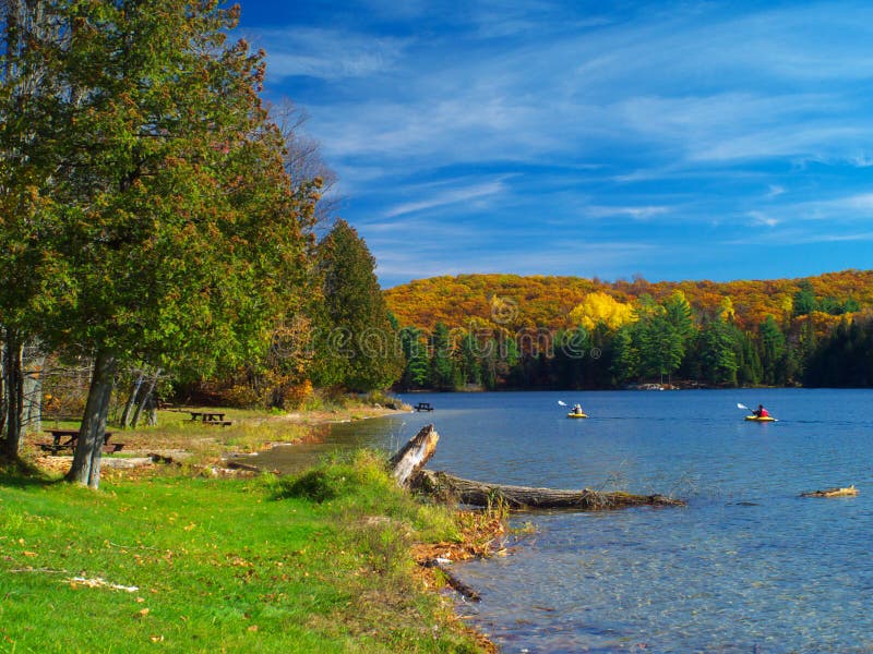 Autumn lake stock image. Image of canada, landscape, rowing - 6432319
