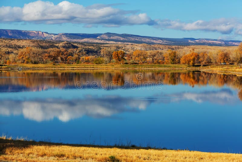 Autumn lake stock image. Image of season, autumn, colourful - 94596263