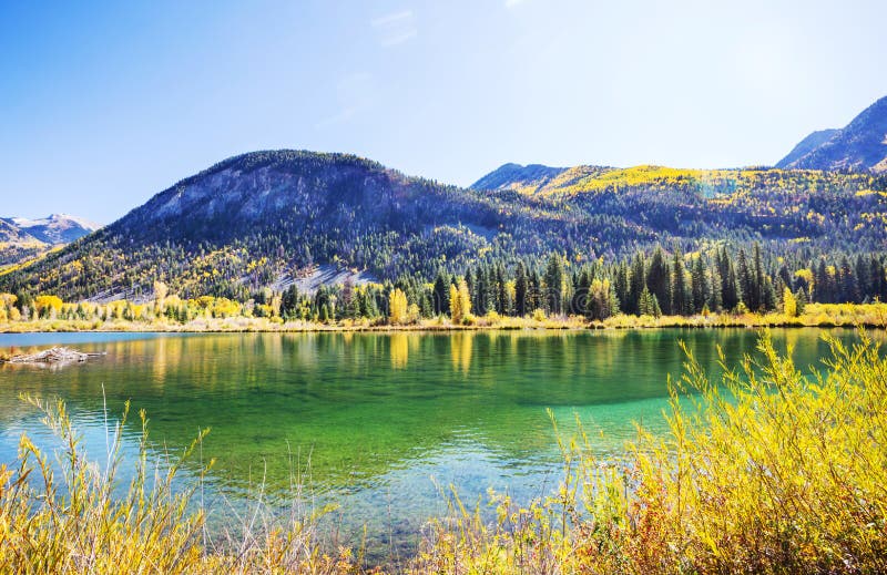 Autumn lake stock photo. Image of mountains, inspiring - 192652254