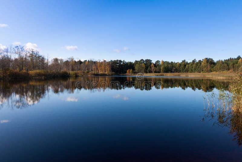 Autumn lake reflection stock photo. Image of estonia - 23857304