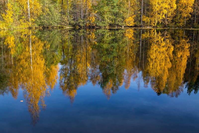 Autumn lake reflections stock image. Image of scenery - 38290233