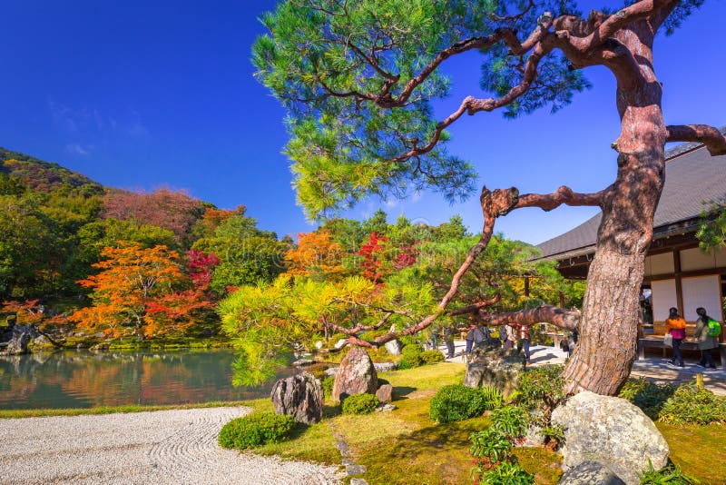 Autumn at the Lake of Tenryu-ji Temple Stock Photo - Image of lake ...