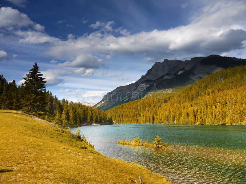 Autumn Landscape and Alpine Lake Stock Image - Image of beautiful ...