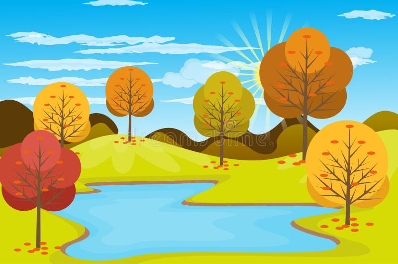 Cartoon fall scenery - browsershery