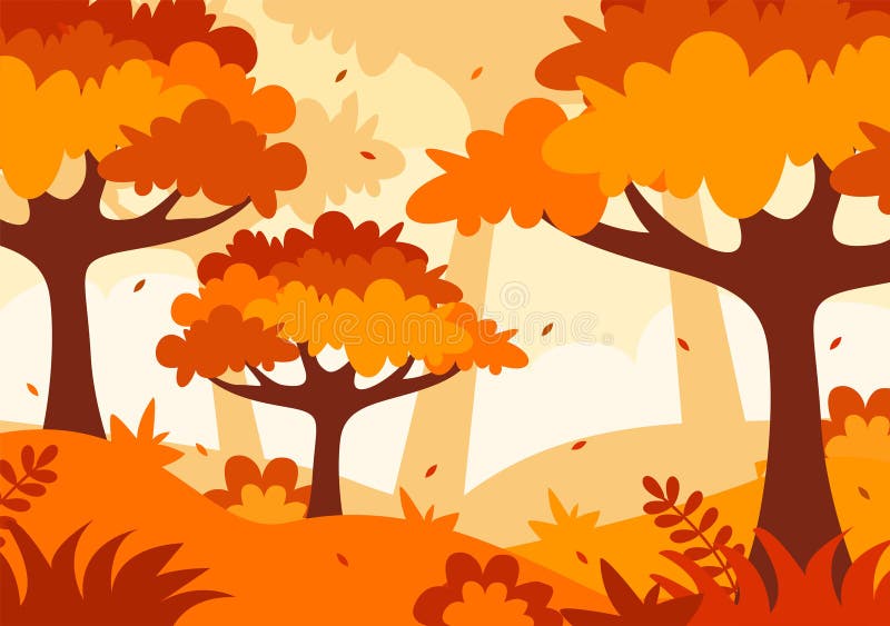 Autumn Landscape Background Vector Illustration with Mountains, Fields ...
