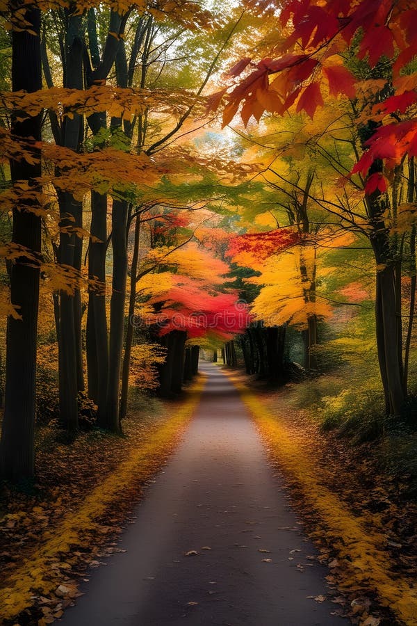 Autumn Landscape with Colourful Trees. Stock Illustration ...