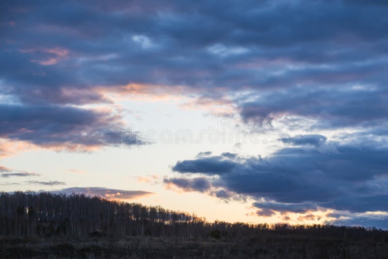 Autumn Landscape of the Evening Sky Stock Photo - Image of color ...
