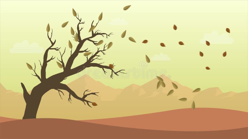 Autumn with Fall Leaves on the Branches Animation Background Stock ...