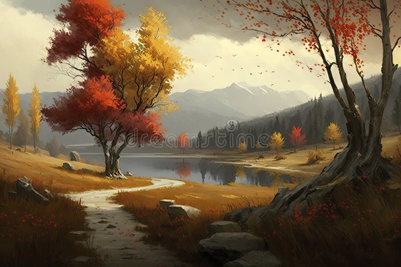 Autumn Landscape stock illustration. Illustration of forest - 271126656