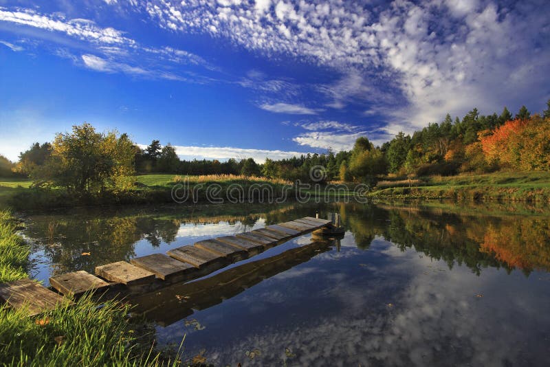 Autumn landscape with lake stock photo. Image of landscape - 21800560
