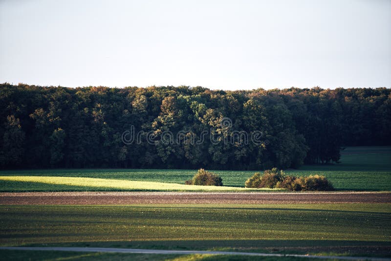 Autumn Landscape with Layers of Agricultural Fields in a Moody Fall ...