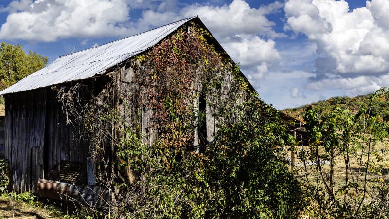 Autumn Landscape with an Old Weathered Barn Stock Photo - Image of ...