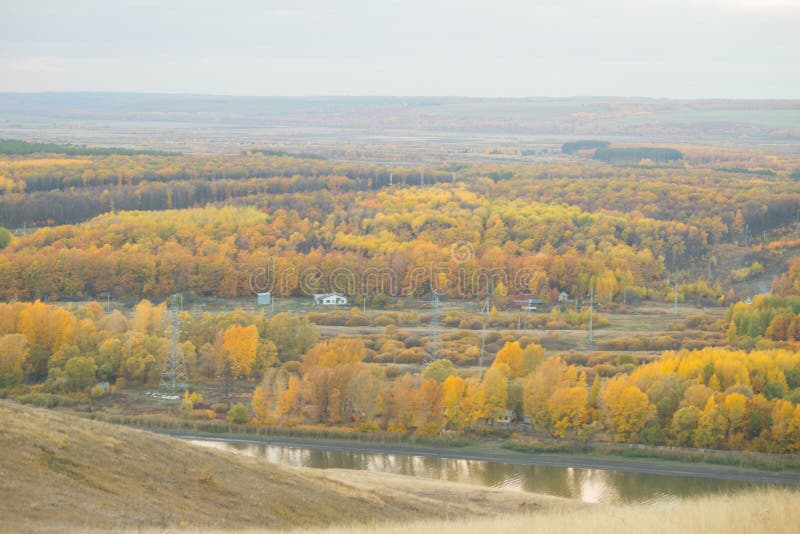Autumn Landscape with River Stock Image - Image of beauty, golden ...
