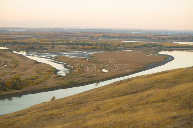 Autumn Landscape with River Stock Image - Image of environment, gold ...