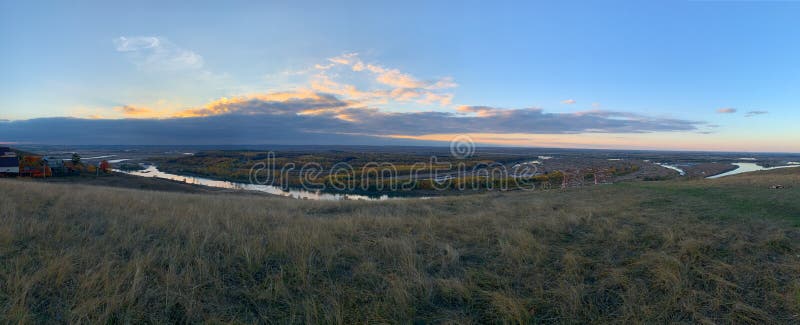 Autumn Landscape with River Stock Image - Image of beauty, green: 240711823