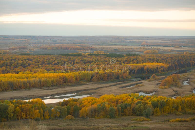 Autumn Landscape with River Stock Image - Image of environment, autumn ...
