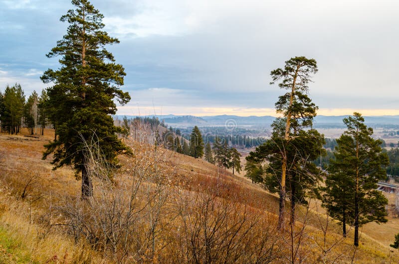 Autumn Landscape. Selenga River Stock Image - Image of autumn, grass ...