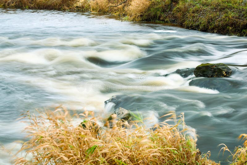 Autumn Landscape a Small River Stock Photo - Image of autumn, river ...