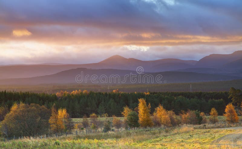 Autumn Landscape at Sunrise Stock Image - Image of colour, rural: 21895971