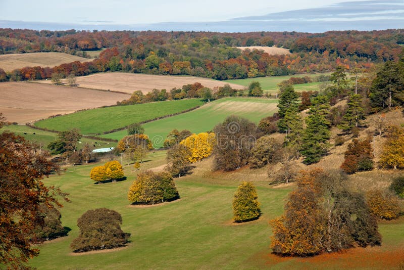 Autumn Landscape View in the Chilterns, England Stock Image - Image of ...
