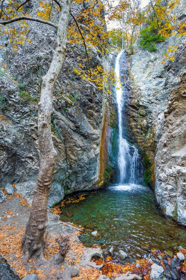 Waterfall in Troodos Area Maybe Caledonia Waterfall Stock Image - Image ...