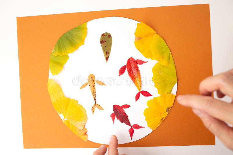 Autumn Leaf Art Top Down View, Step in Creative Process, DIY, Craft ...