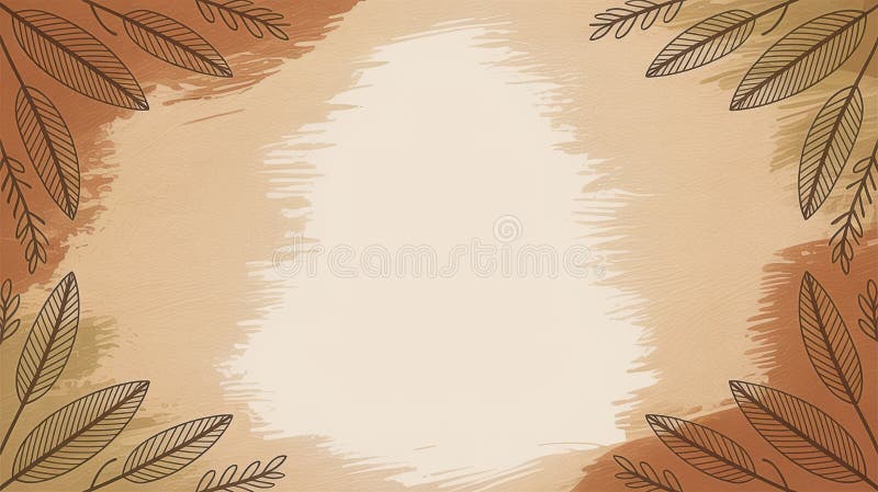 Autumn Leaf Border with Rustic Texture and Earth Tone Palette Stock ...