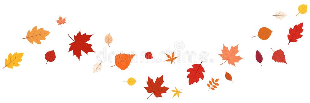 Autumn Leaf Border. Wave of Falling Leaves. Leaf Fall. Autumn Flying ...