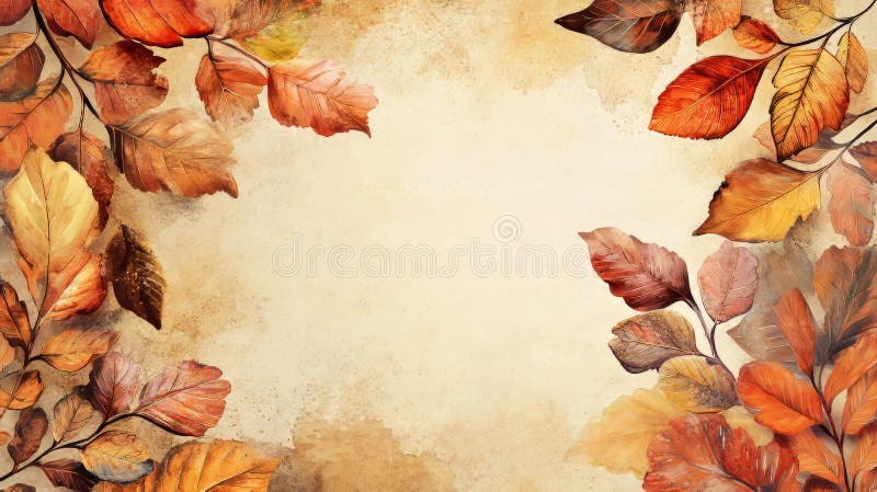 Autumn Leaf Display on a Textured Background with Copy Space Stock ...