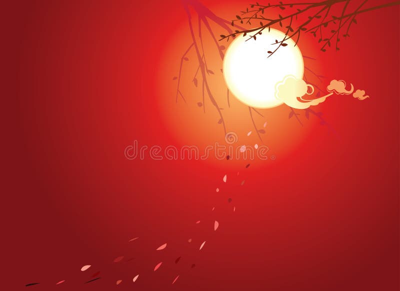 Autumn Leaf Falling at Night Illustration Stock Vector - Illustration ...