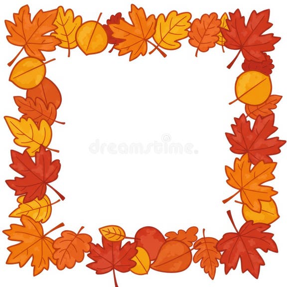 Autumn Leaf Frame Border Design Template Stock Illustration ...
