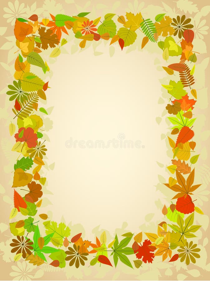 Autumn Leaf Frame with Space for Text Stock Illustration - Illustration ...