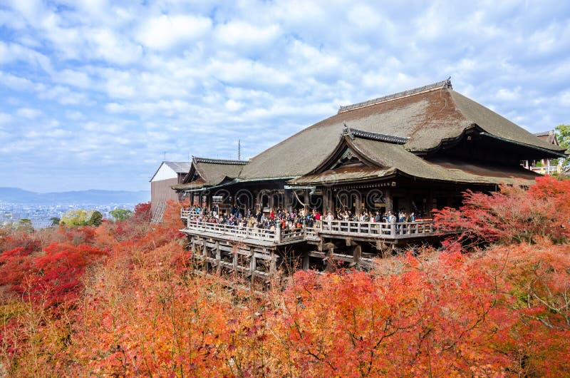 Autumn Leaf in Kiyomizu-dera Temple Editorial Stock Image - Image of ...