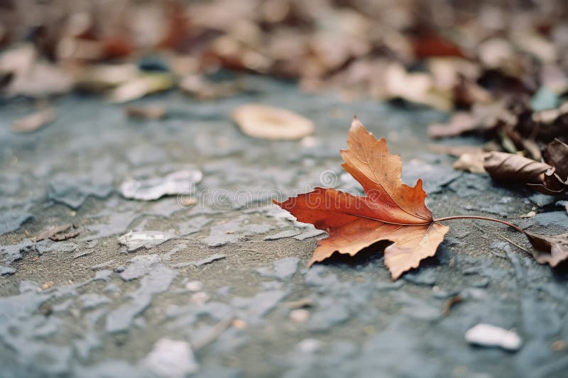 An Autumn Leaf Laying on the Ground Stock Illustration - Illustration ...
