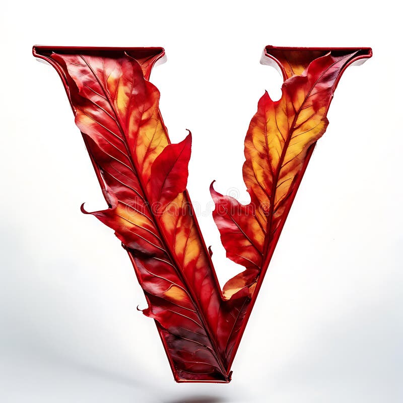 Autumn Leaf Letter V stock image. Image of nature, natural - 361017683