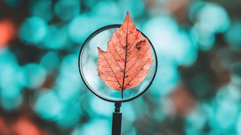 Autumn Leaf Magnified, Nature Bokeh Background, Detail Study Stock ...