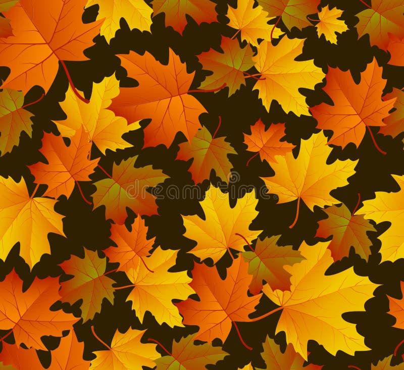 Autumn Leaf Pattern. Fall Leaf Decoration. Autumn Background with Maple ...