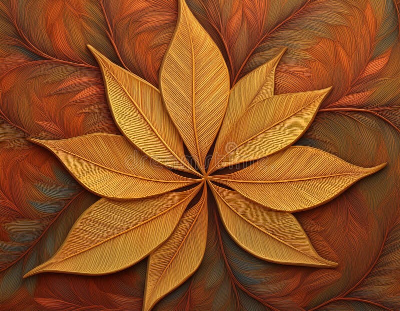 Autumn Leaf Print Pattern Repeated Single Leaf Design in Seasonal ...