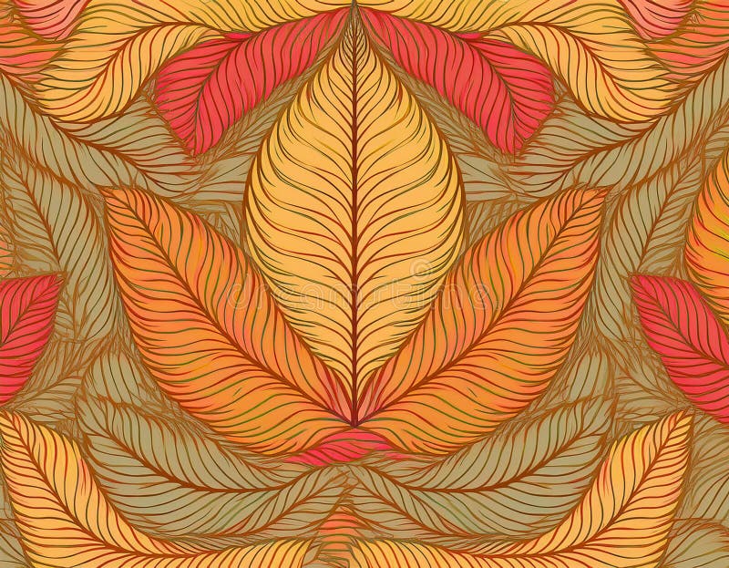 Autumn Leaf Print Pattern Repeated Single Leaf Design in Seasonal ...