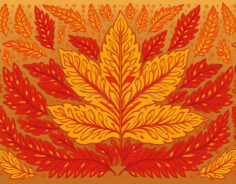 Autumn Leaf Print Pattern Repeated Single Leaf Design in Seasonal ...