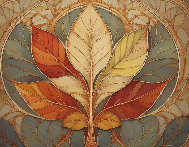 Autumn Leaf Print Pattern Repeated Single Leaf Design in Seasonal ...