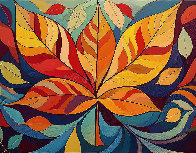 Autumn Leaf Print Pattern Repeated Single Leaf Design in Seasonal ...