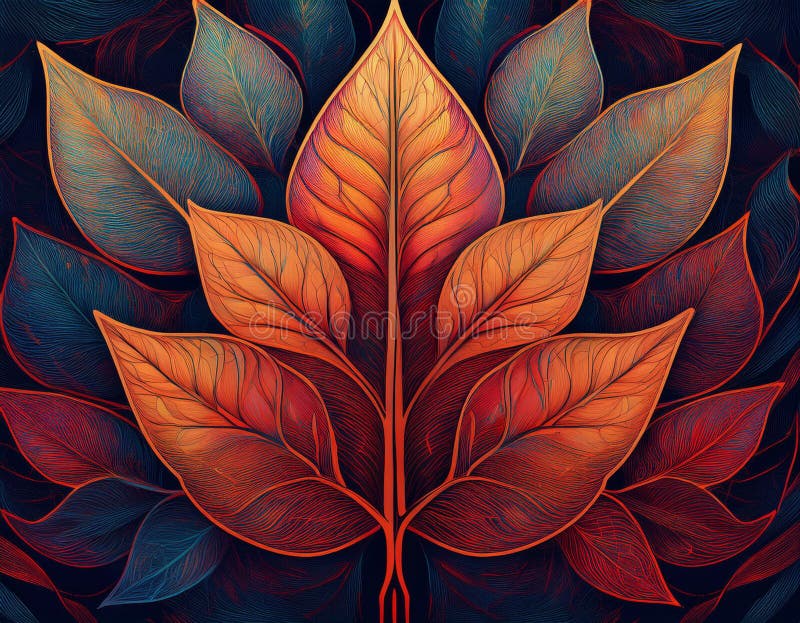 Autumn Leaf Print Pattern Repeated Single Leaf Design in Seasonal ...