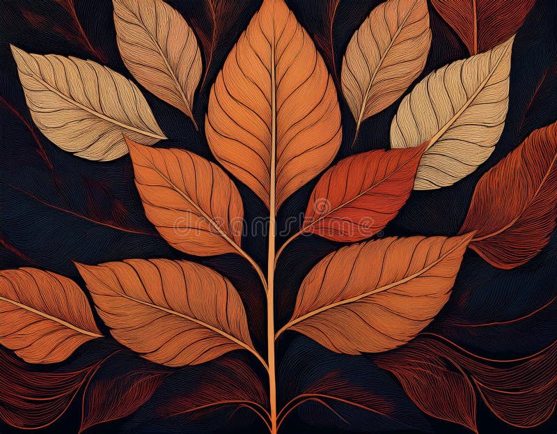 Autumn Leaf Print Pattern Repeated Single Leaf Design in Seasonal ...